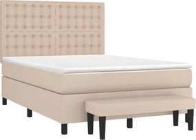 Box spring postel s matrací cappuccino 140x200 cm umělá kůže 3137670