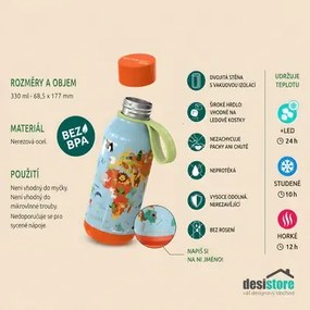 Quokka Solid Ptáci / Dětská termoláhev / 330 ml