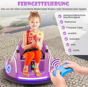 Costway 12 V Dětské nárazníkové auto 360 Otočení stupňů s hudbou a světly