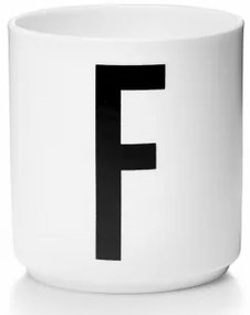 Porcelánový hrnek s písmenem F, bílá Design Letters