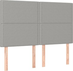 Box spring postel s matrací světle šedá 140 x 190 cm textil 3137069