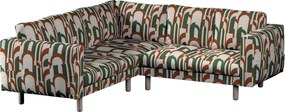 Potah na pohovku IKEA Norsborg rohová 4-místná barva zelená látka pletený vzor, vzorované