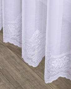 Záclona na řasící pásce Wave barva bílá látka poloprůhledná, pletený vzor, vzorované