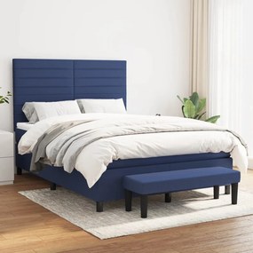 Box spring postel s matrací modrá 140x200 cm textil 3136683