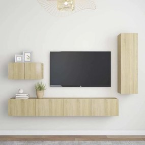 vidaXL 4dílný set TV skříněk kompozitní dřevo [3393329] Barva: dub sonoma