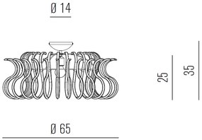 Metal Lux 234.365 Wave, stropní křišťálové svítidlo, 9x40W G9, prům. 65cm