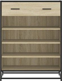 Botník dub sonoma 75 x 38 x 97,5 cm kompozitní dřevo a kov 3300876