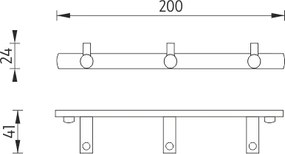 Nimco Trojháček s jednoduchými háčky BORMO černá - BRC 11103-90