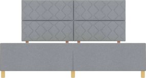 Rám postele s čelo Světle šedá 200 x 200 cm textil 3344830
