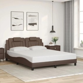 Rám postele Viana bez matrace hnědý 160x200 cm umělá kůže 3208105