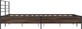 Rám postele hnědý dub 120 x 200 cm kompozitní dřevo a kov 3280041