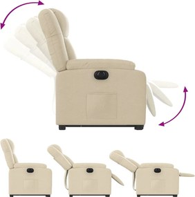 Elektrické zvedací polohovací křeslo krémové textil 3205235