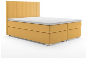 Kontinentální postel 160 cm Pugno (žlutá) (s úložným prostorem). 1044302