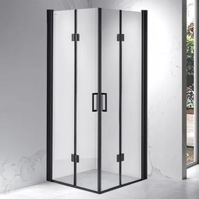 BPS-koupelny Čtvercový sprchový kout HYD-SK05 80x80 černá/transparent