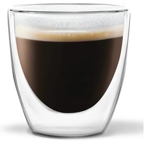 Skleněné hrnky v sadě 2 ks na espresso/dvoustěnné 80 ml Amo – Vialli Design