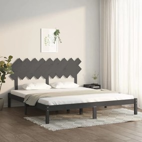 Rám postele šedý 180 x 200 cm Super King masivní dřevo,  3104885