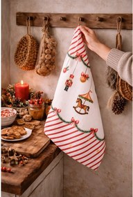 Vánoční bavlněná utěrka Christmas Carousel Dream - 50*70 cm