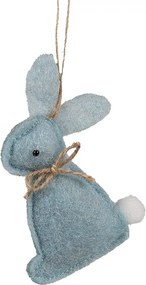 Modrý filcový závěsný králíček - 10 cm