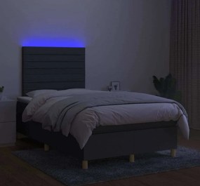 vidaXL Box spring postel s matrací a LED 120 x 200 cm textil [3135504] Barva: krémová