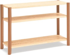 Regál v dekoru dubu v cihlové barvě/ve světle přírodní barvě 126x84x43 cm Bona – Teulat