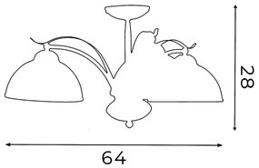 Přisazený lustr KORFU 3xE27/60W/230V