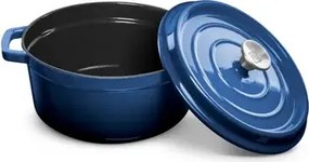Grand feu Hrnec s víkem litina/smalt 3,5l tmavě modrý