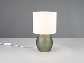 Bílo-zelená stolní lampa s textilním stínidlem (výška 29 cm) Vela – Trio