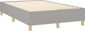 Box spring postel s matrací a LED světle šedá 120x200 cm textil 3135661