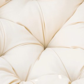 Outsunny papa křeslo Proutěné křeslo 360° polohovatelná skořepina se sedákem z umělého ratanu a kovovým rámem 87 x 97 x 86 cm Cream | Aosom.de