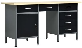 vidaXL Pracovní stůl černý 160 x 60 x 85 cm ocel