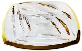 Crystalite Bohemia talíř Facet zlatý ráfek 32 cm
