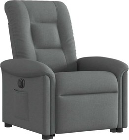 Elektrické zvedací polohovací křeslo tmavě šedé textil 3303275