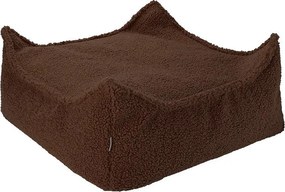 Tmavě hnědý dětský sedací vak z textilie bouclé Warm Hazel – Wigiwama