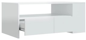 Konferenční stolek lesklý bílý 102x55x42 cm kompozitní dřevo - Default Title