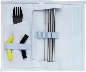 XD Design Set příborů a slámek Tierra / 2ks / světle modrá