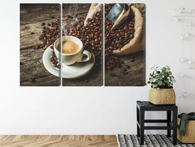 Vícedílný obraz Šálek Horké Kávy Nedostatek Nedostatek Přírodní plátno 150x100