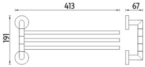 Nimco Držák na ručníky otočný, 41 cm UNIX - UN 13096-3-26