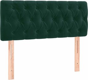 Čelo postele s LED tmavě zelené 90 x 7 x 78/88 cm samet 3121987