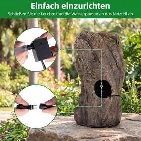 Costway Zahradní fontána 4patrová fontána s LED osvětlením a vodní pumpou