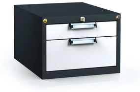 Antistatický závěsný ESD box pro pracovní stoly 351 x 480 x 600 mm, 2 zásuvky