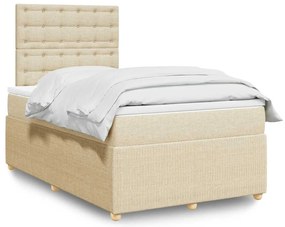 Box spring postel s matrací krémová 120x190 cm textil 3292014