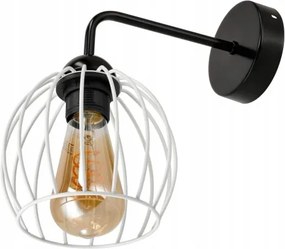 Černá LED nástěnná lampa LOFT edison + bílé stínidlo 1xe27