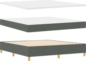 Postel s boxspringem s čelo Tmavě šedá 200 x 180 cm textil 3340768