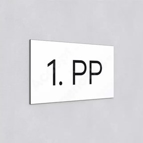 ACCEPT Označení podlaží "1. PP" - stříbrná tabulka - černý popis