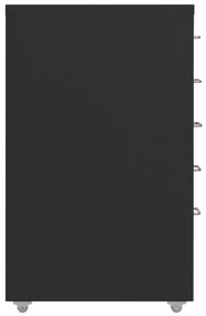 Mobilní kartotéka černá 28 x 41 x 69 cm kov - Default Title