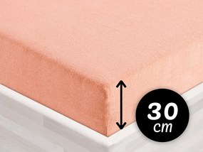 Froté napínací prostěradlo na vysokou matraci FR-005 Světle broskvové 90 x 200 - výška 30 cm