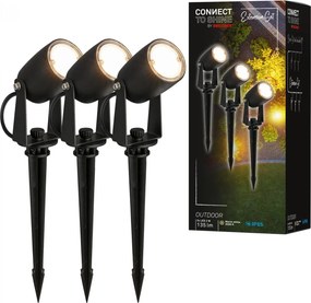 BRI 3928035 CONNECT TO SHINE prodlužovací sada Iris sada 3ks LED zahradních bodových svítidel, IP65 - BRILONER