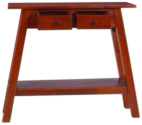 vidaXL Konzolový stolek klasicky hnědý 90 x 30 x 75 cm masivní mahagon