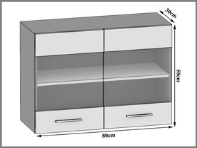 Kuchyňská skříňka Belini horní 80 cm dub sonoma  TOR SGW80/2/WT/DS/0/T