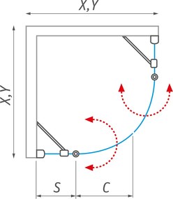 Roltechnik Outlet Čtvrtkruhový sprchový kout LZR2 - bez vaničky Varianta: rozměry: 80x80 cm, - (LZR2 - 225-8000000-00-02), Barva profilů a typ výplně: profily: brillant, výplň: transparent